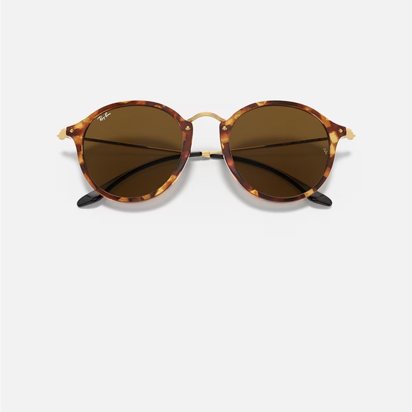 Ray-Ban | Accessories | Rayban Round Fleck Polished Brown Havana | Poshmark